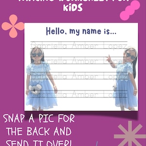 Pre-k Simple Name Tracing Worksheet | Customized - Etsy