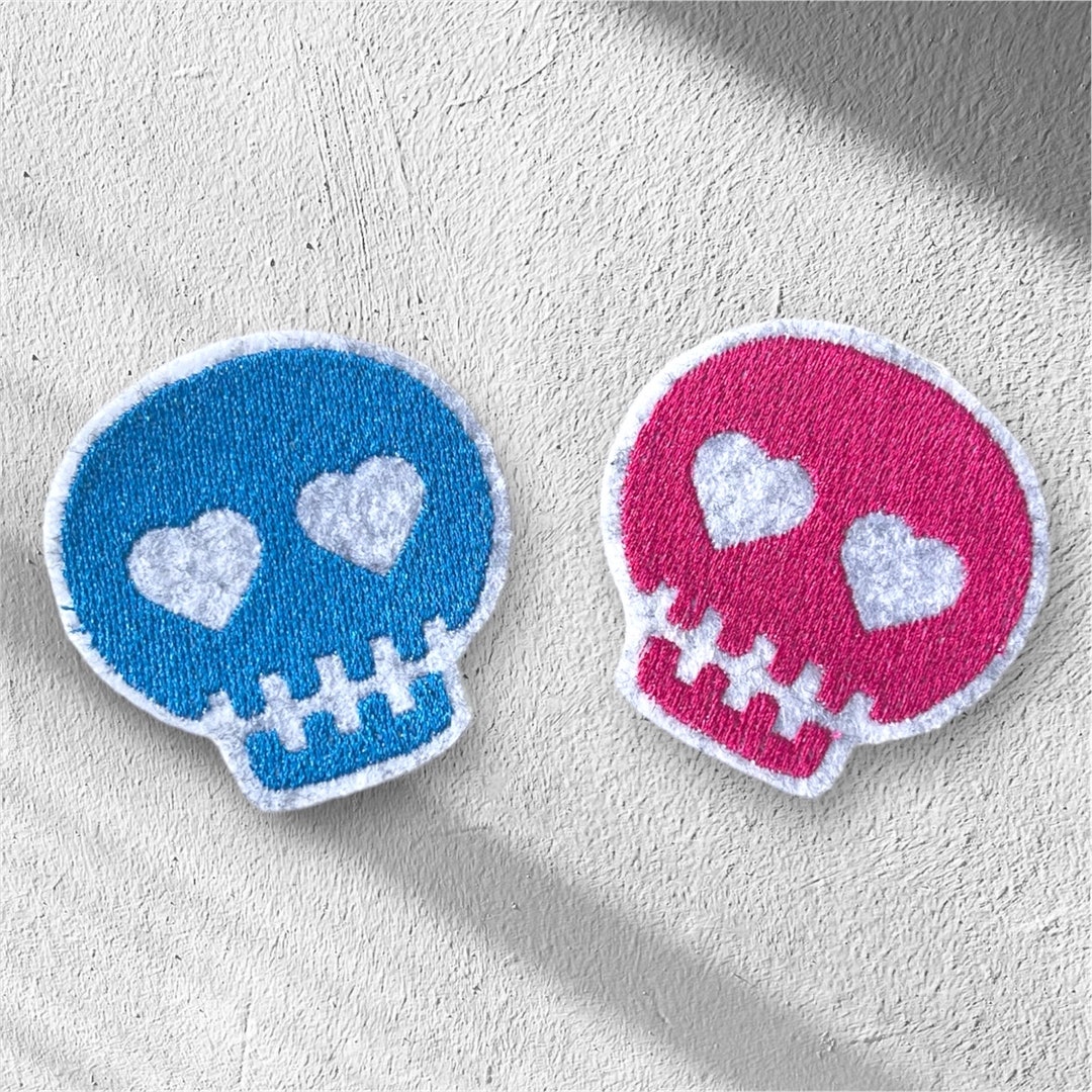 SKULL PATCHES 2" on Felt Fabric, Halloween Accessories Shirt Patch ...