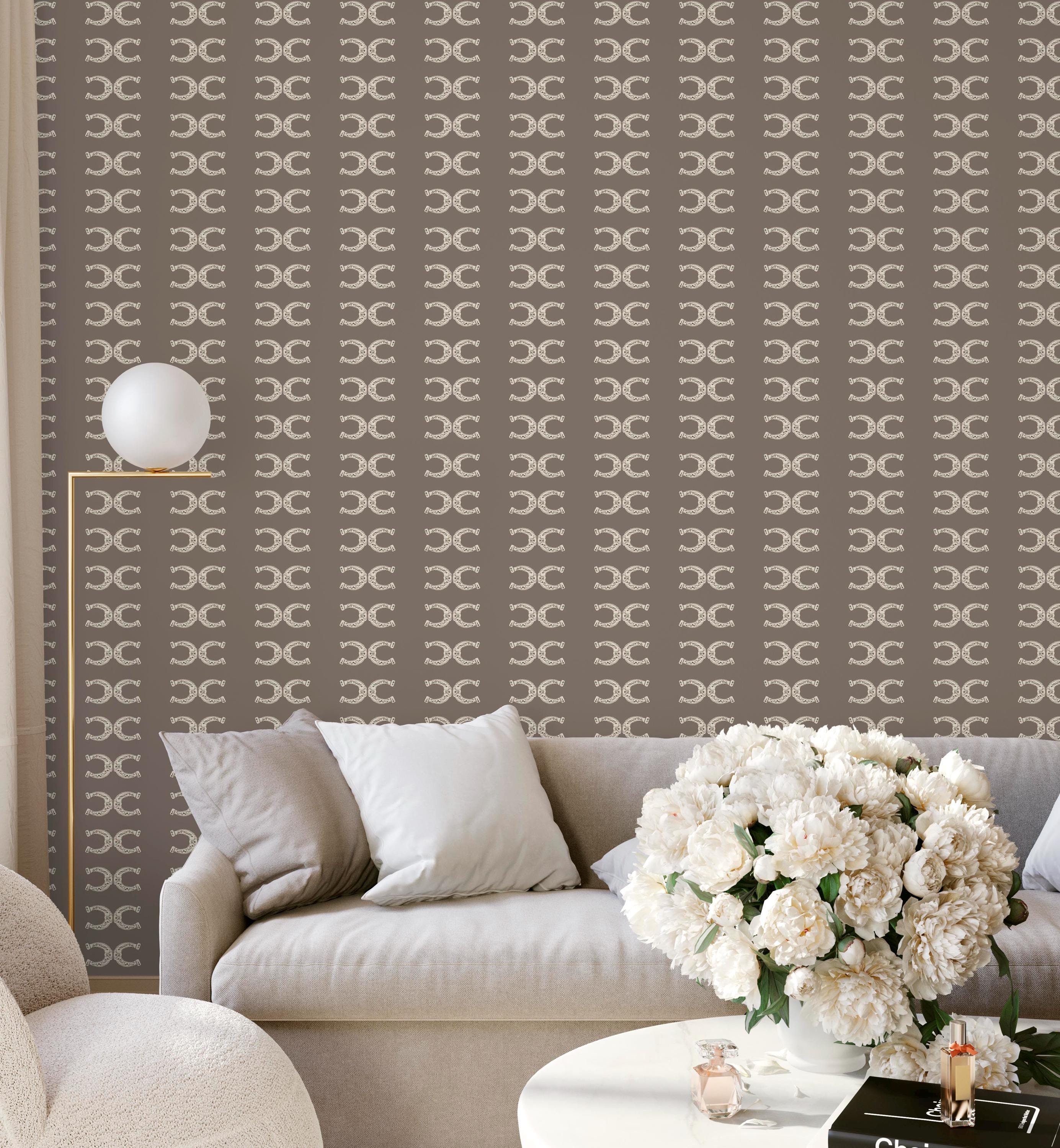 Transitional Style Stripe Wallpaper: Neutral Beige Brown Western ...