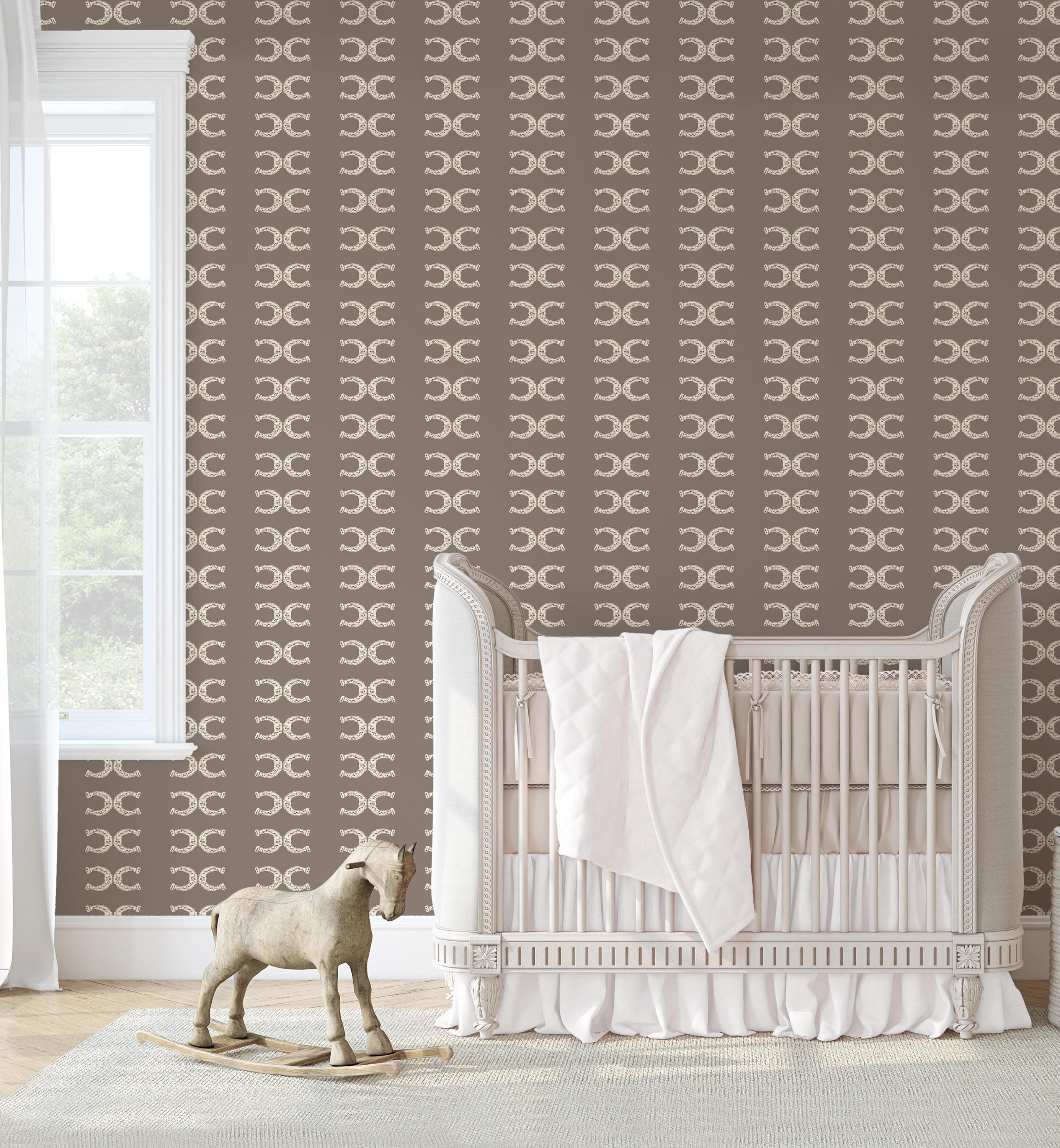 Transitional Style Stripe Wallpaper: Neutral Beige Brown Western ...