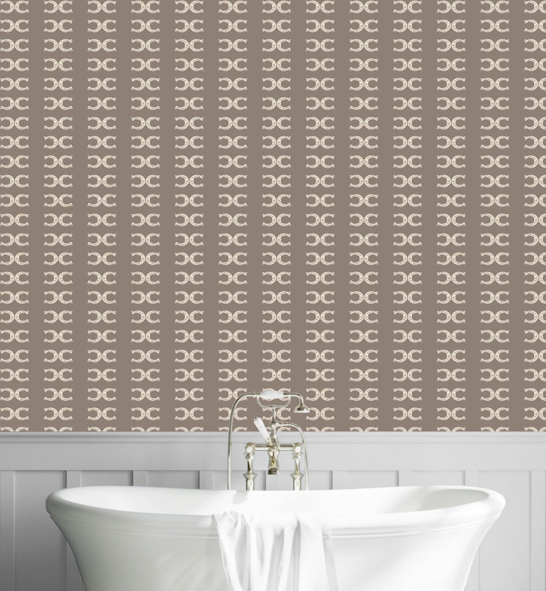 Transitional Style Stripe Wallpaper: Neutral Beige Brown Western ...