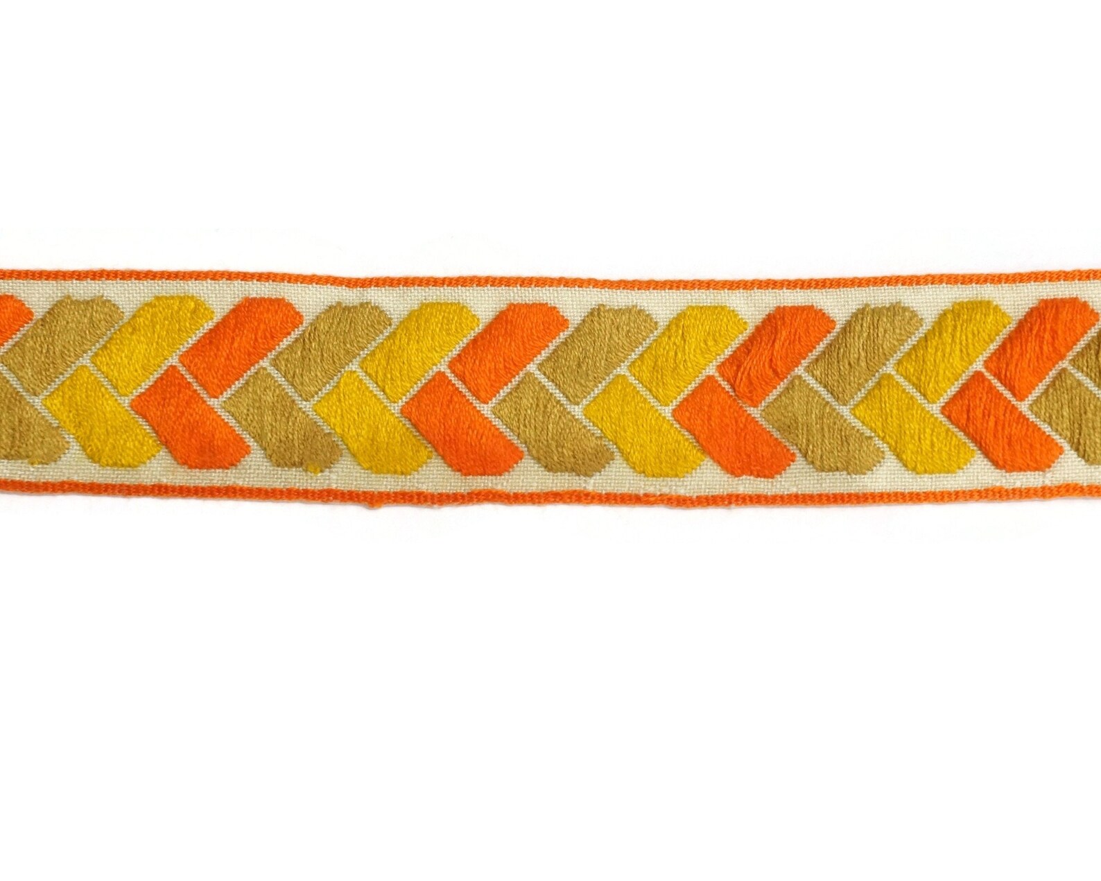 3m Vintage Orange Decor Trim - Jacquard Trim Tape - Flat Trim for ...