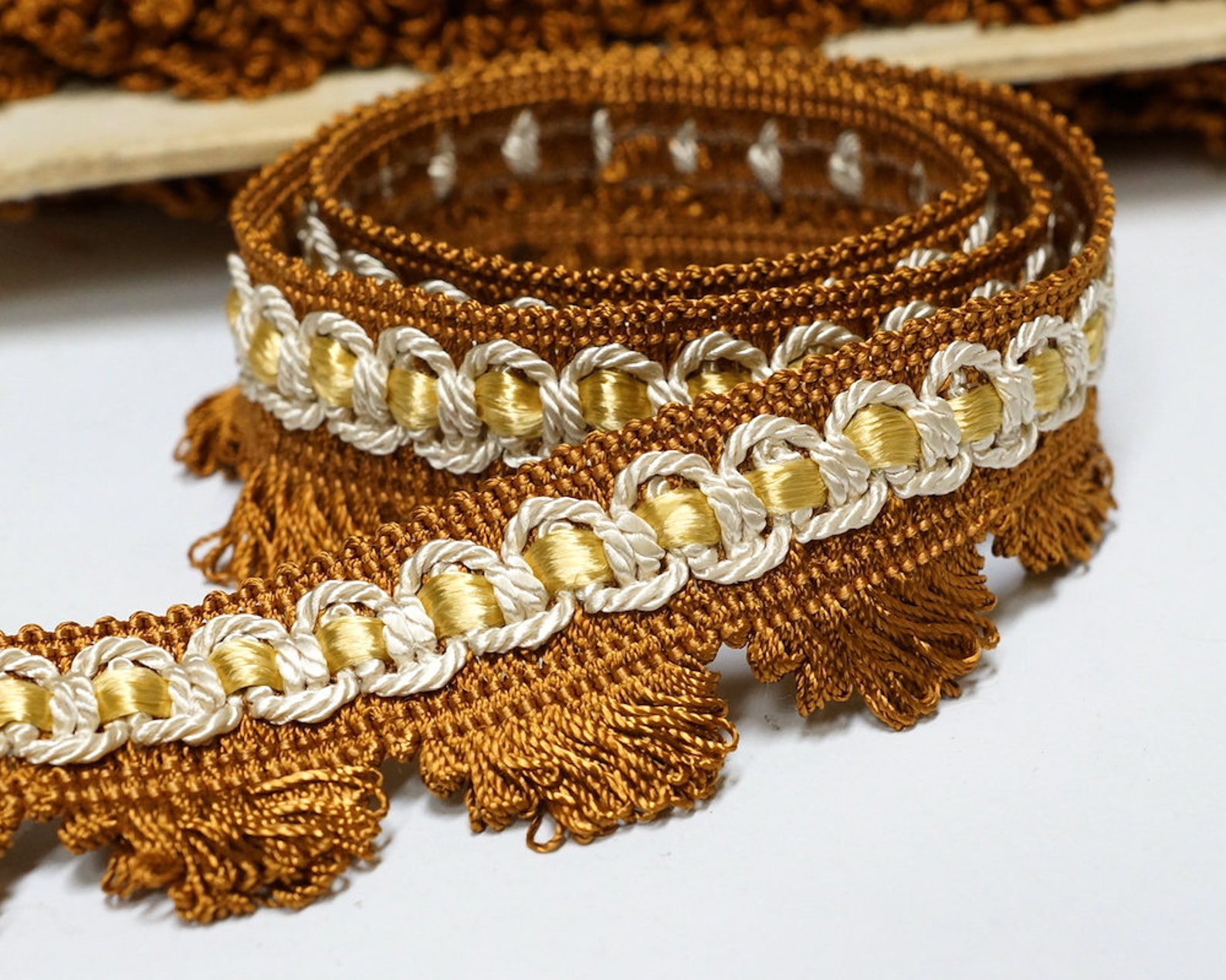 Brown Vintage Trim French Passementerie Fringe Trimming by - Etsy