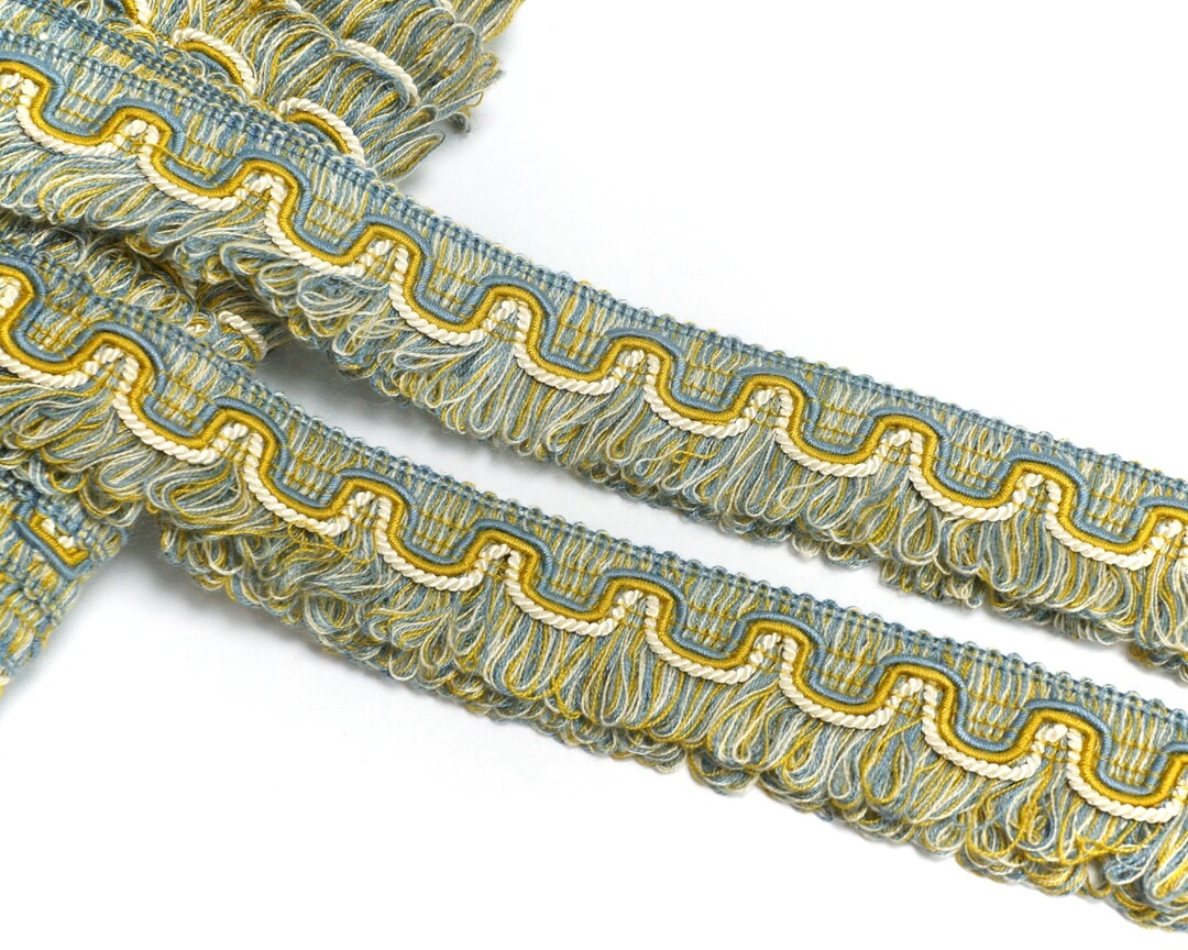 Vintage French Fringe Trim - Gold Blue Ecru - 40mm - New Old Stock ...
