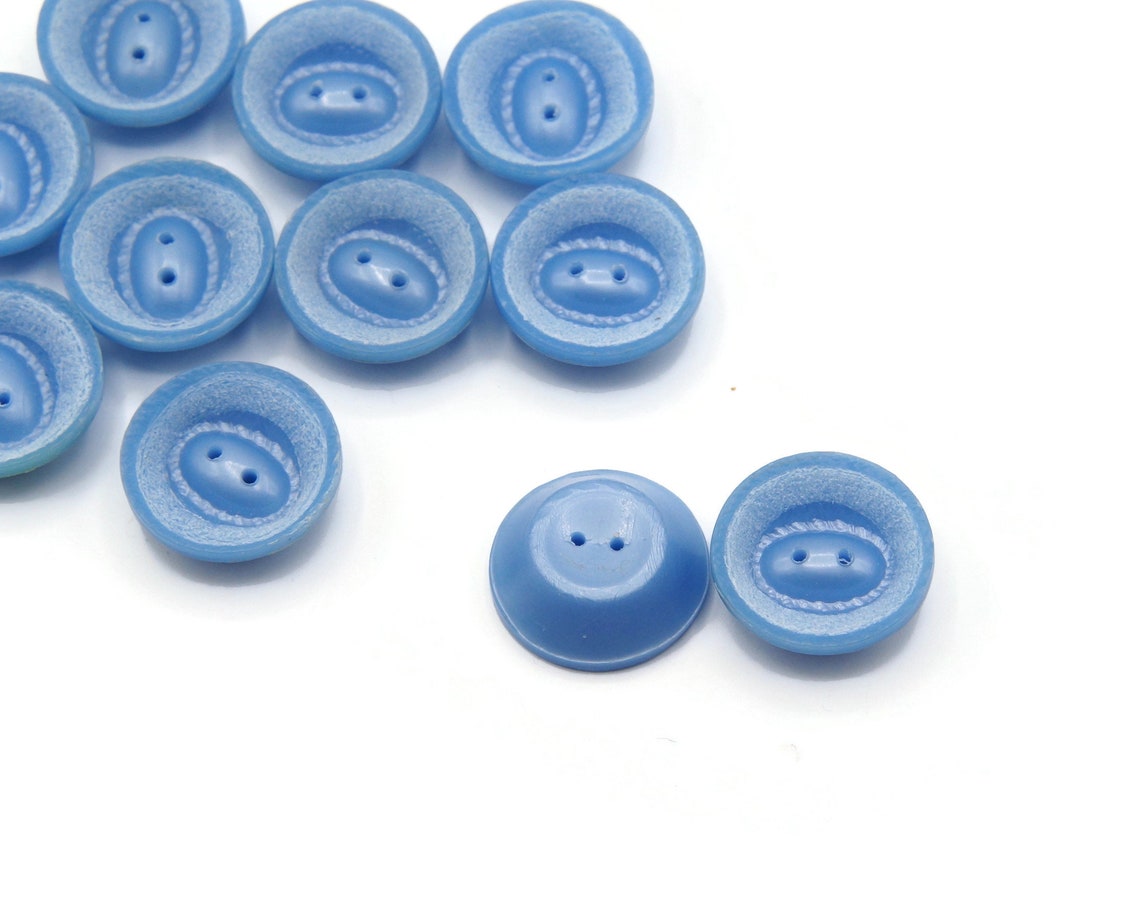 10 Light Blue Vintage Buttons 22 mm | Etsy