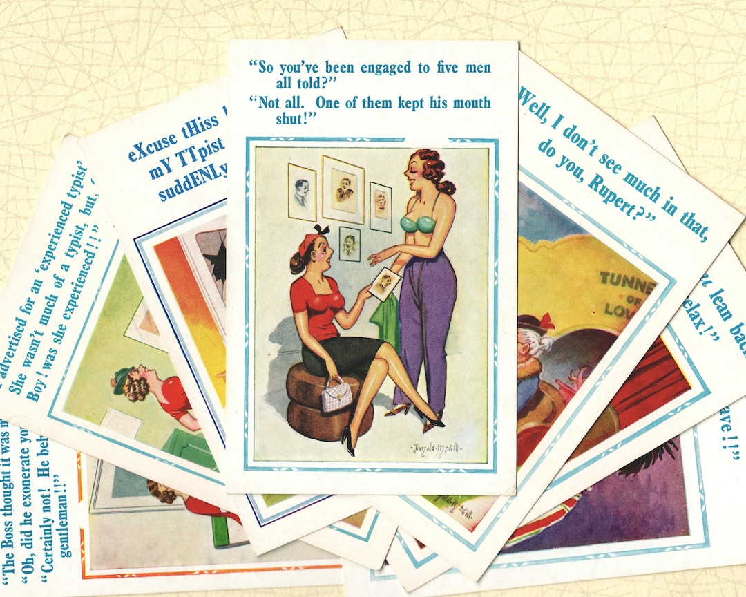 Donald Mcgill Comic Postcards 1950s Artist Signed Postcards - Etsy