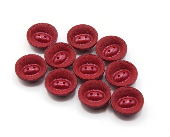 Craft Supplies & Tools Knitting 22mm 10 Cherry Red Plastic Buttons ...