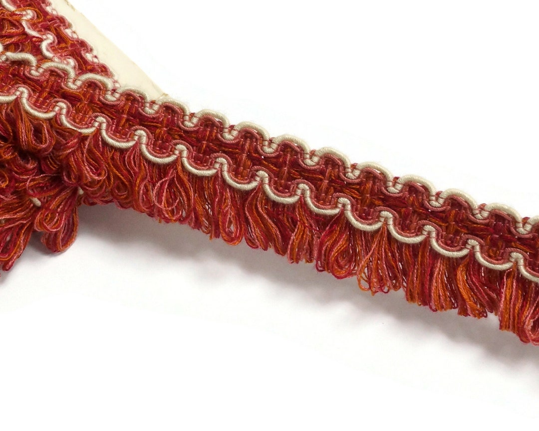 Vintage Fringe Loop Trim in Red and White - Etsy