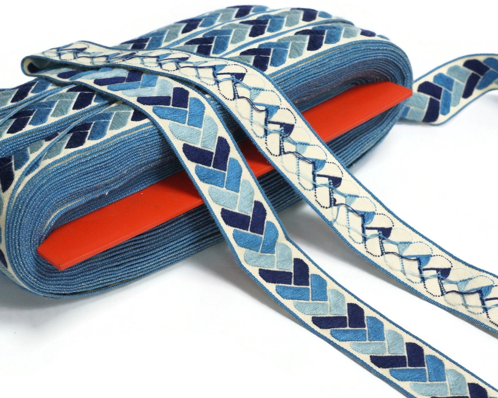 3m Blue Vintage Decor Trim Jacquard Trim Tape Border Trim - Etsy