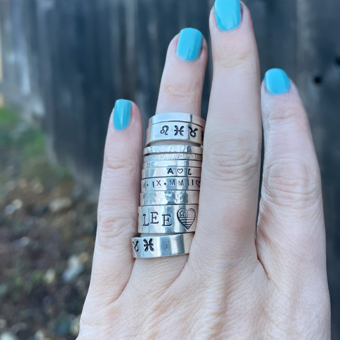 Personalized Stacking Rings / sterling silver / stackable ring | Etsy