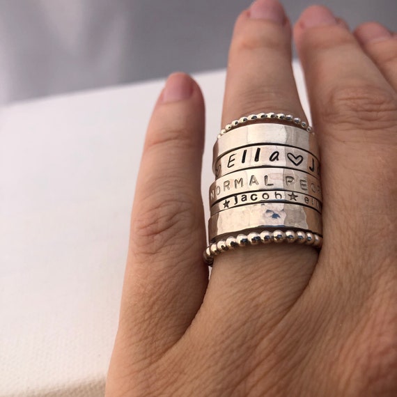 Personalized Stacking Rings / sterling silver / stackable ring | Etsy