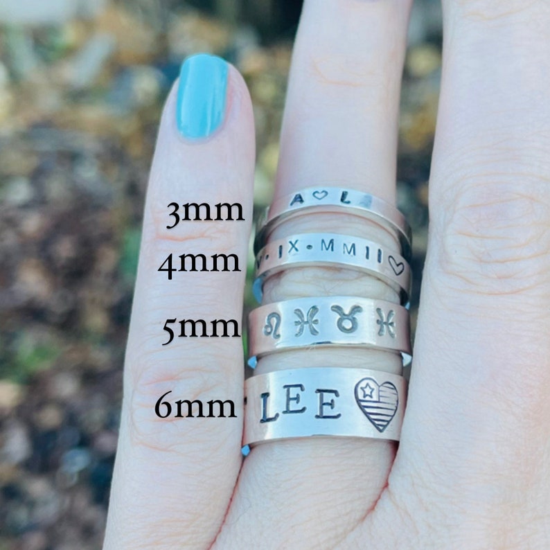 Personalized Stacking Rings / sterling silver / stackable ring | Etsy