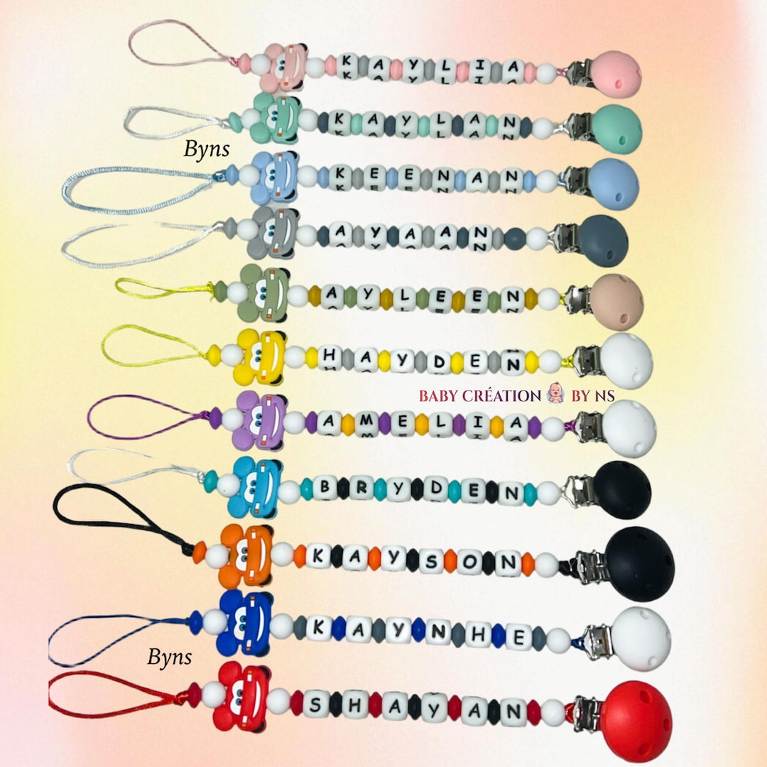 Personalized Pacifier Clip - Baby Birth Gift - First Name of Your ...