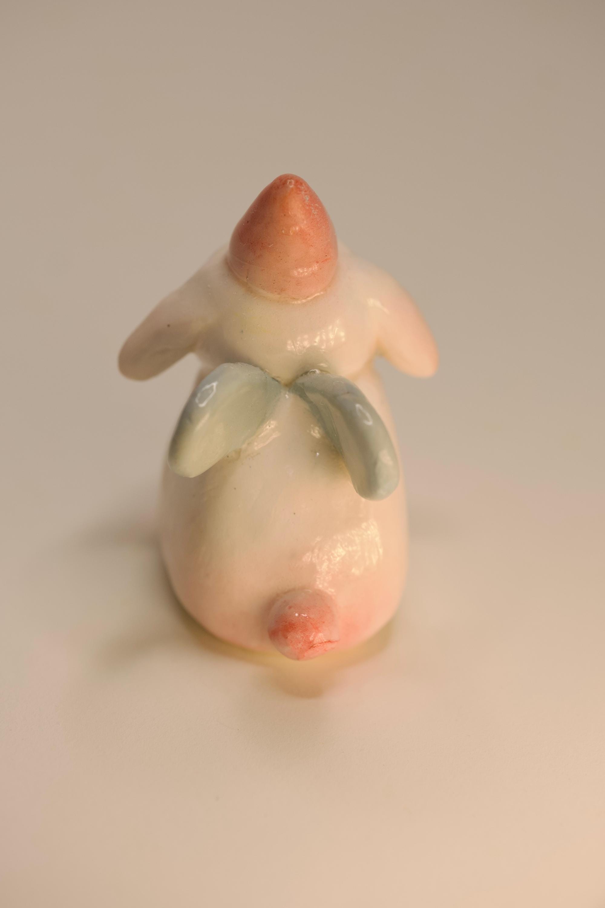 Cute Clay Bunny Figurine With Wings，flying Rabbit Ornament，creative ...