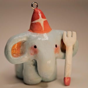 Clay Elephant Figurine - Cute and Creative Desktop Decor | Polymer Clay ...
