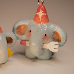 Clay Elephant Figurine - Cute and Creative Desktop Decor | Polymer Clay ...