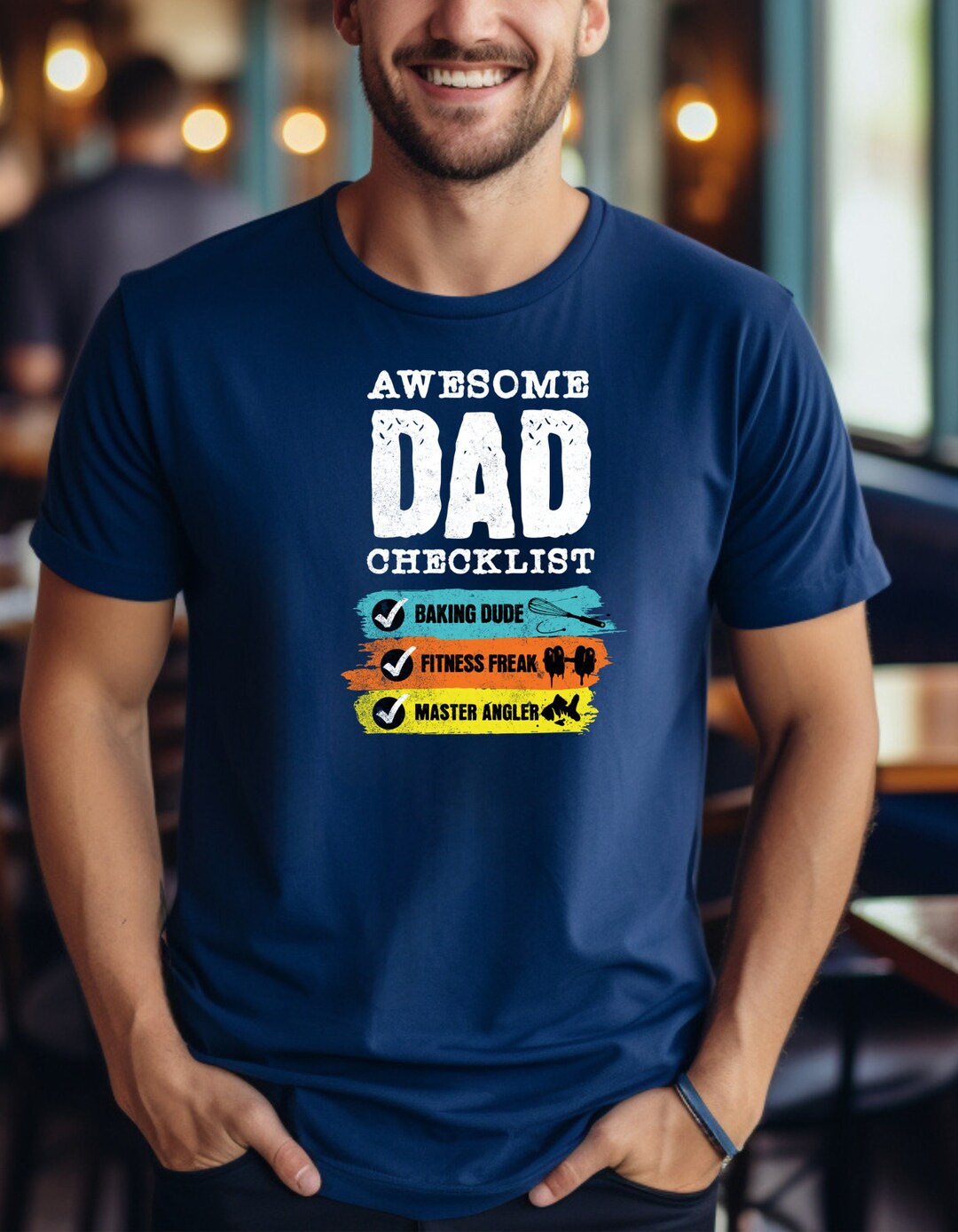 Awesome Dad Checklist T-shirt, Funny Father's Day Gift for Dad, Cool ...
