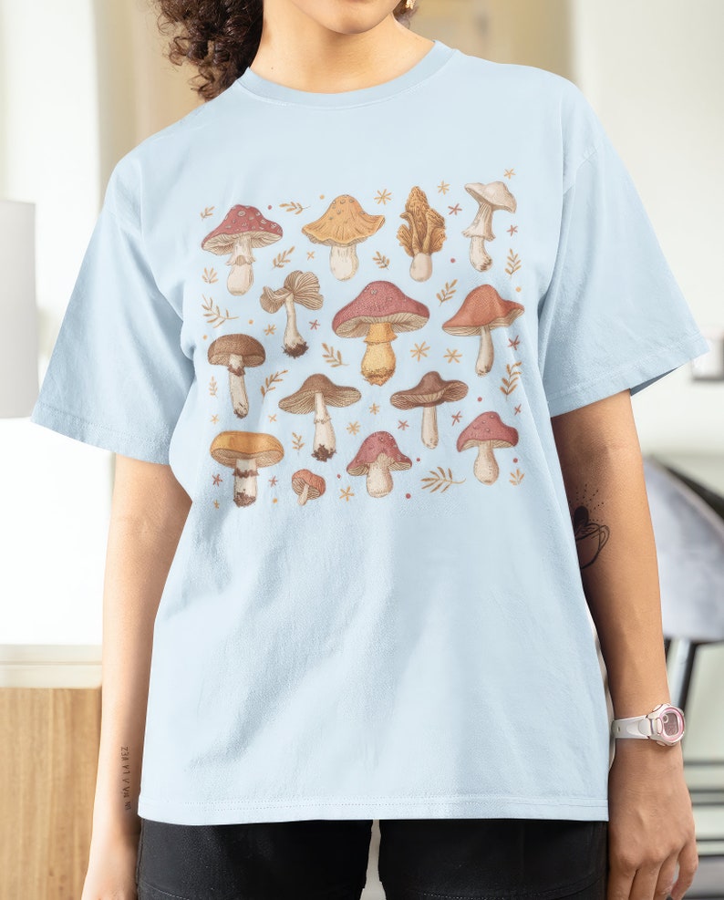 Cottagecore Mushroom Botanical T-shirt, Vintage Cottagecore Fungi Shirt, Aesthetic Mushroom Tee ...