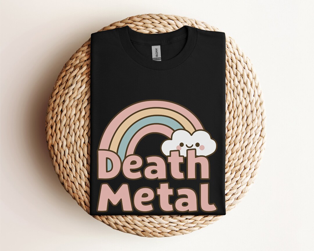 Kawaii Death Metal T-shirt, Funny Death Metal Rainbow T-shirt, Heavy ...