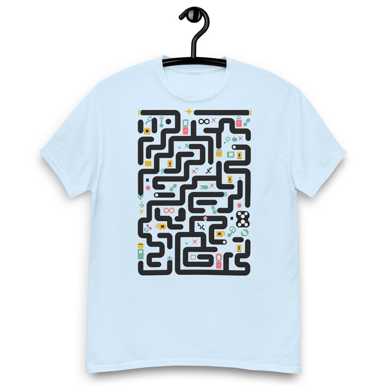 Virtual Maze Gamer T-shirt, Fun Digital Puzzle Graphic Tee, Labyrinth ...