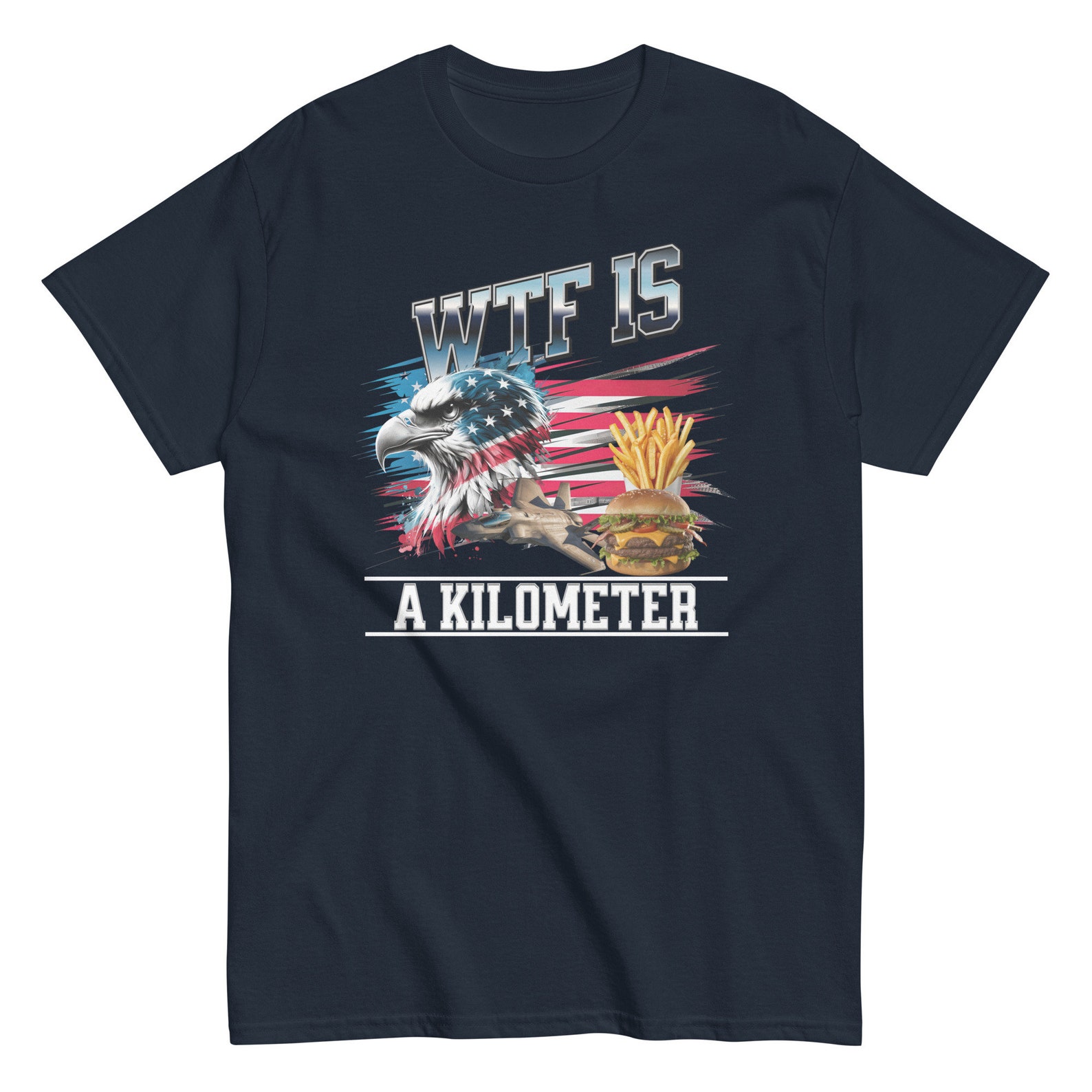 Funny WTF is A Kilometer Meme Shirt, Weird USA Flag Meme Tee, Comfort ...
