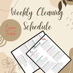 Editable Canva Template for Daily Cleaning Schedule - Etsy
