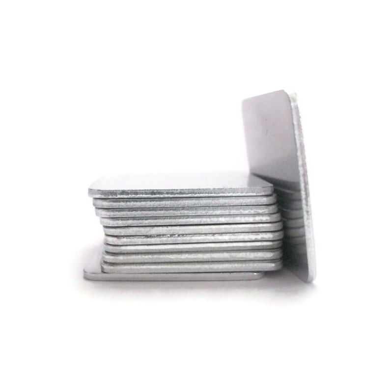 10 SMALL Square Aluminum Blank Tags 1 Inch 14 Gauge - Etsy