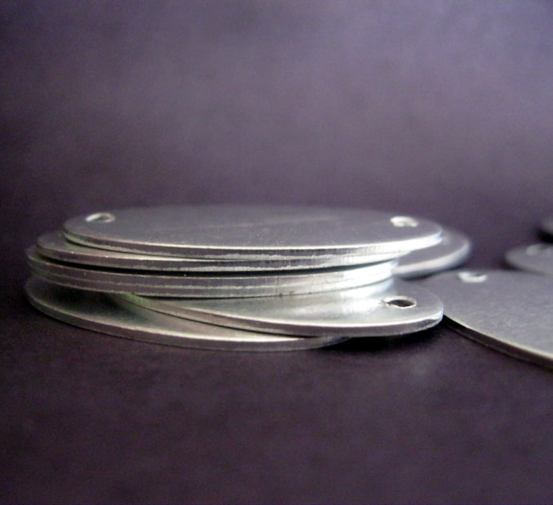 SMALL Oval aluminum blank tags 3/4 High x 1-3/8 | Etsy