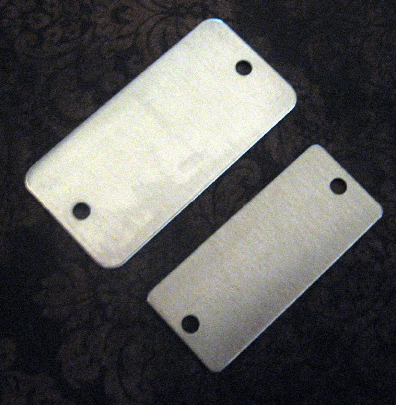 10 Aluminum Rectangle Stamping Blank Dog Tags Double Hole - Etsy