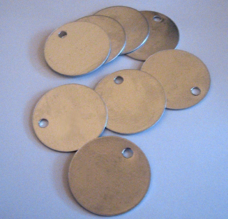 25 Large Round Blank Metal Engraving and Stamping Tag 1.5 - Etsy