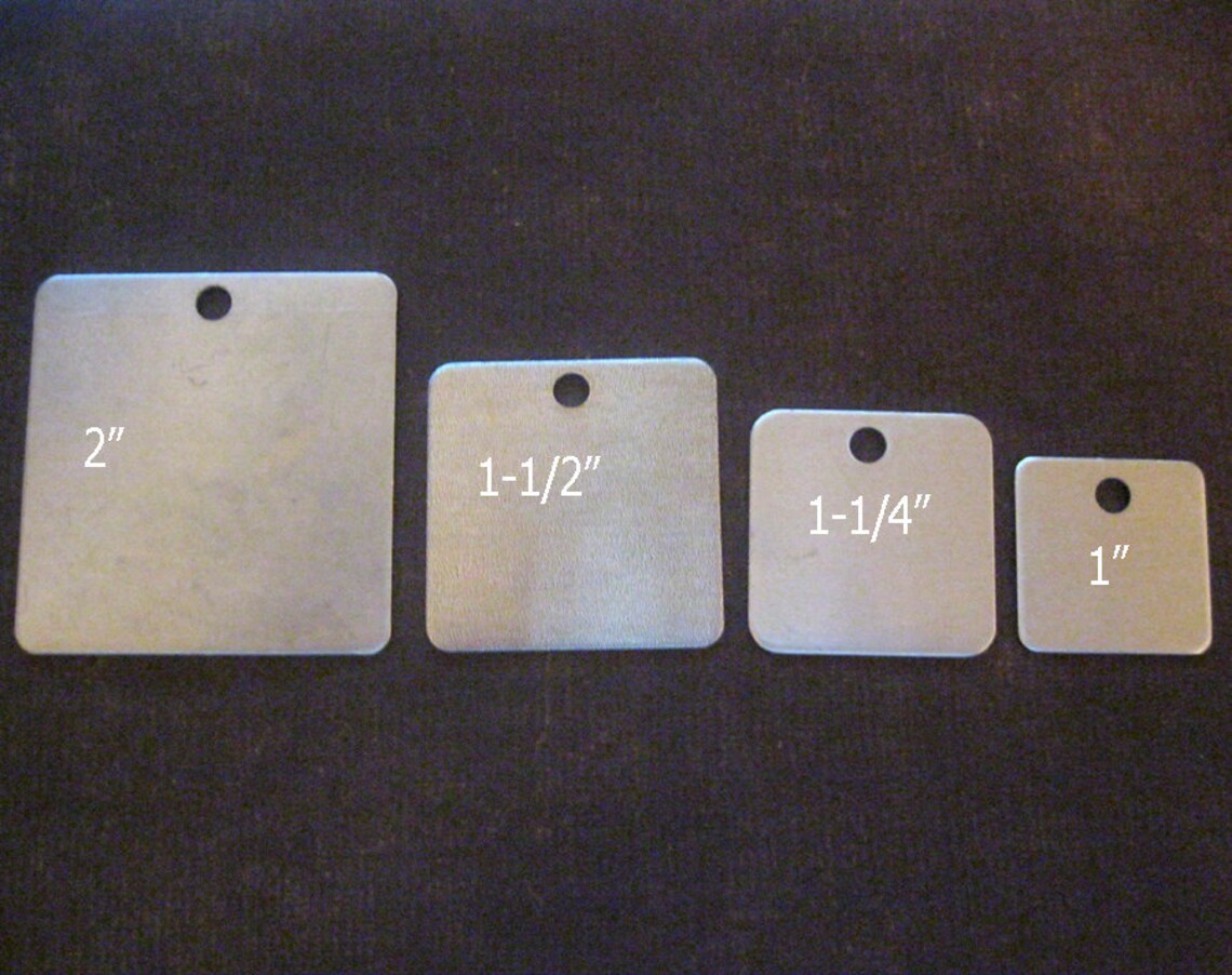 Qty10 EXTRA LARGE Square Aluminum Blank Tags 2 Inch 18 Gauge - Etsy ...