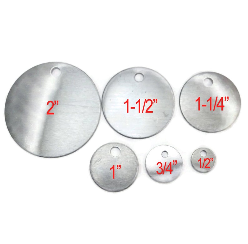 Small Round Aluminum Blank Tags 3/4 Inch .75 Inch 16 Gauge | Etsy