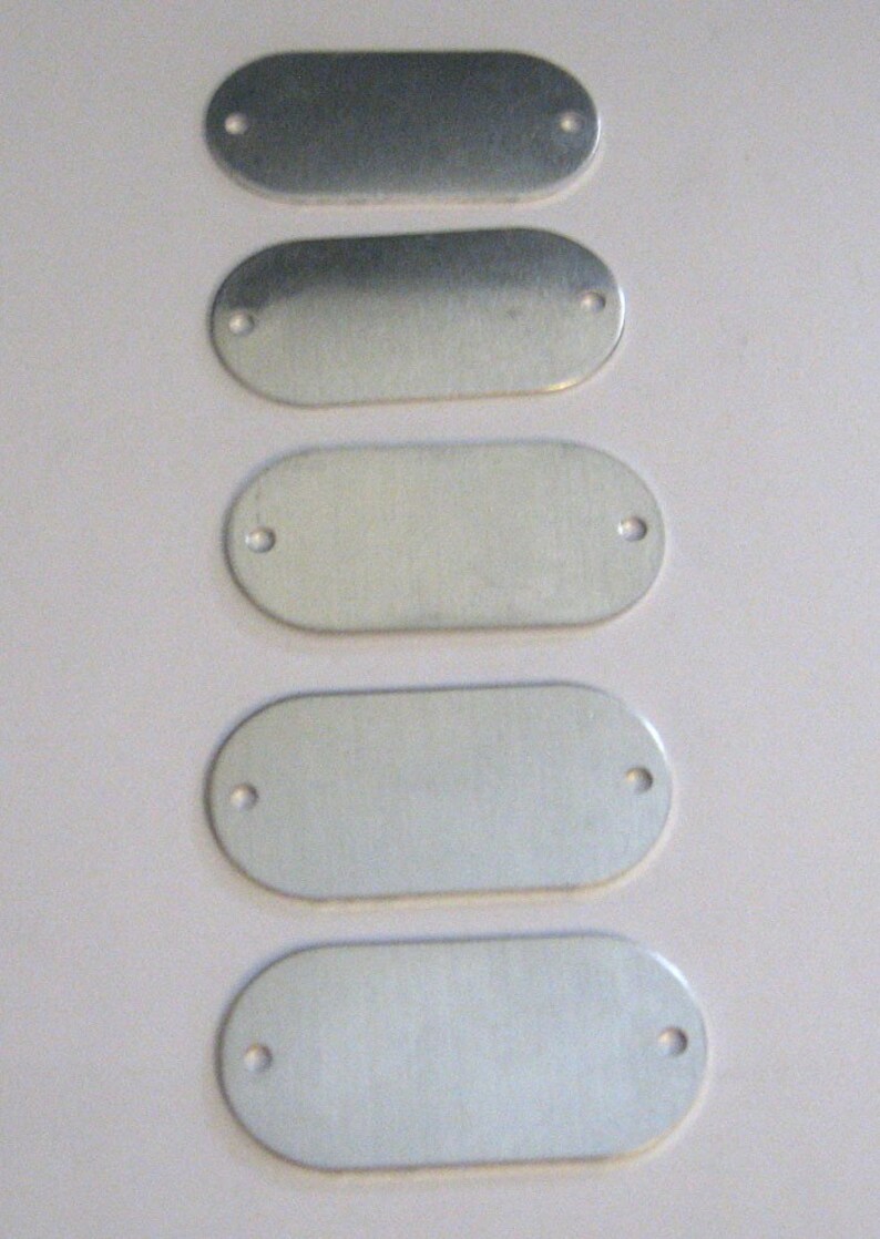 Large 1x2" Rounded Rectangle Aluminum Blank Tags Qty 25 Double Hole - Etsy