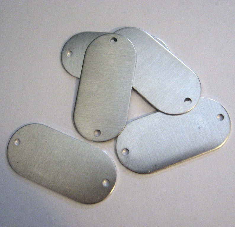 Large 1x2" Rounded Rectangle Aluminum Blank Tags Qty 25 Double Hole - Etsy