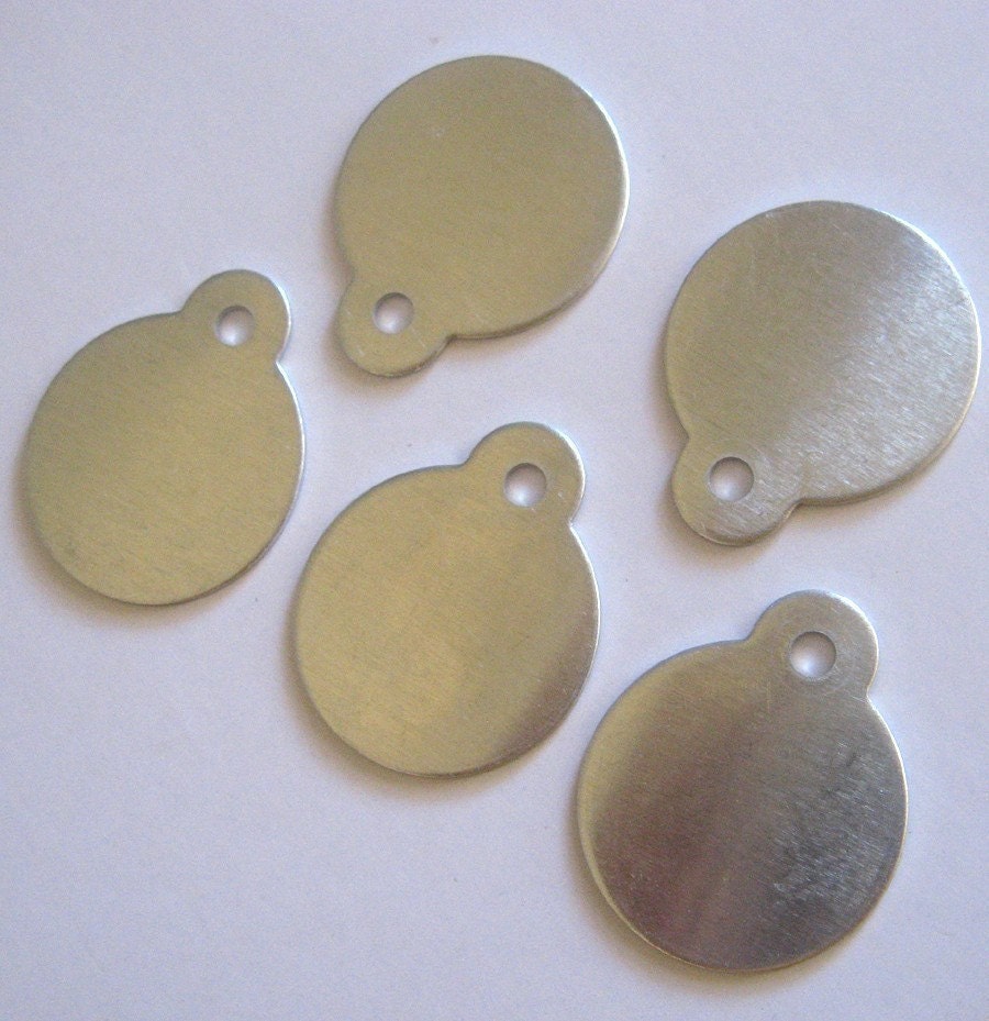 Blank Aluminum Tags for Stamping...round With Ear... 1-1/4 - Etsy