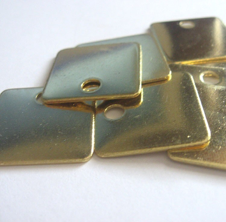 10 Square Brass Blank Tags 1 Inch - 18 Gauge - Etsy