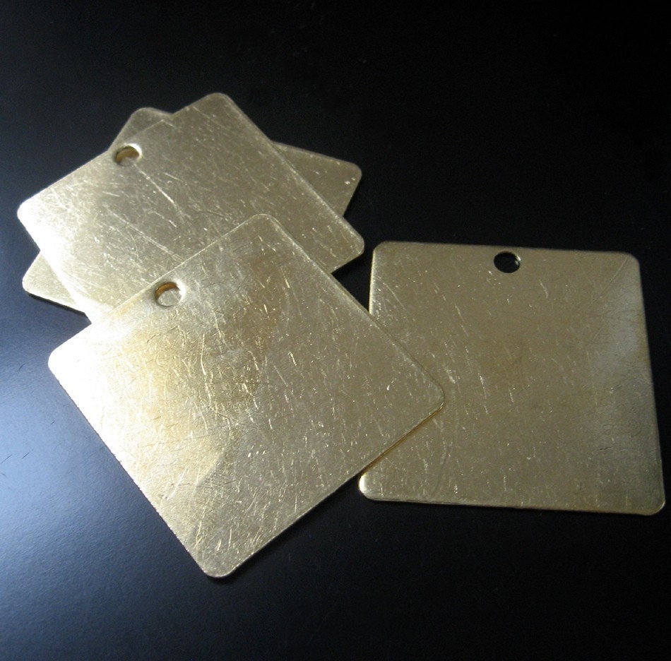 Findings Jewelry Making & Beading 4 thick EXTRA LARGE square brass ...