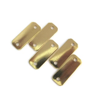 Small BRASS Rectangle Stamping Blank Dog Tags Double Hole 1/2" X 1-5/16 ...
