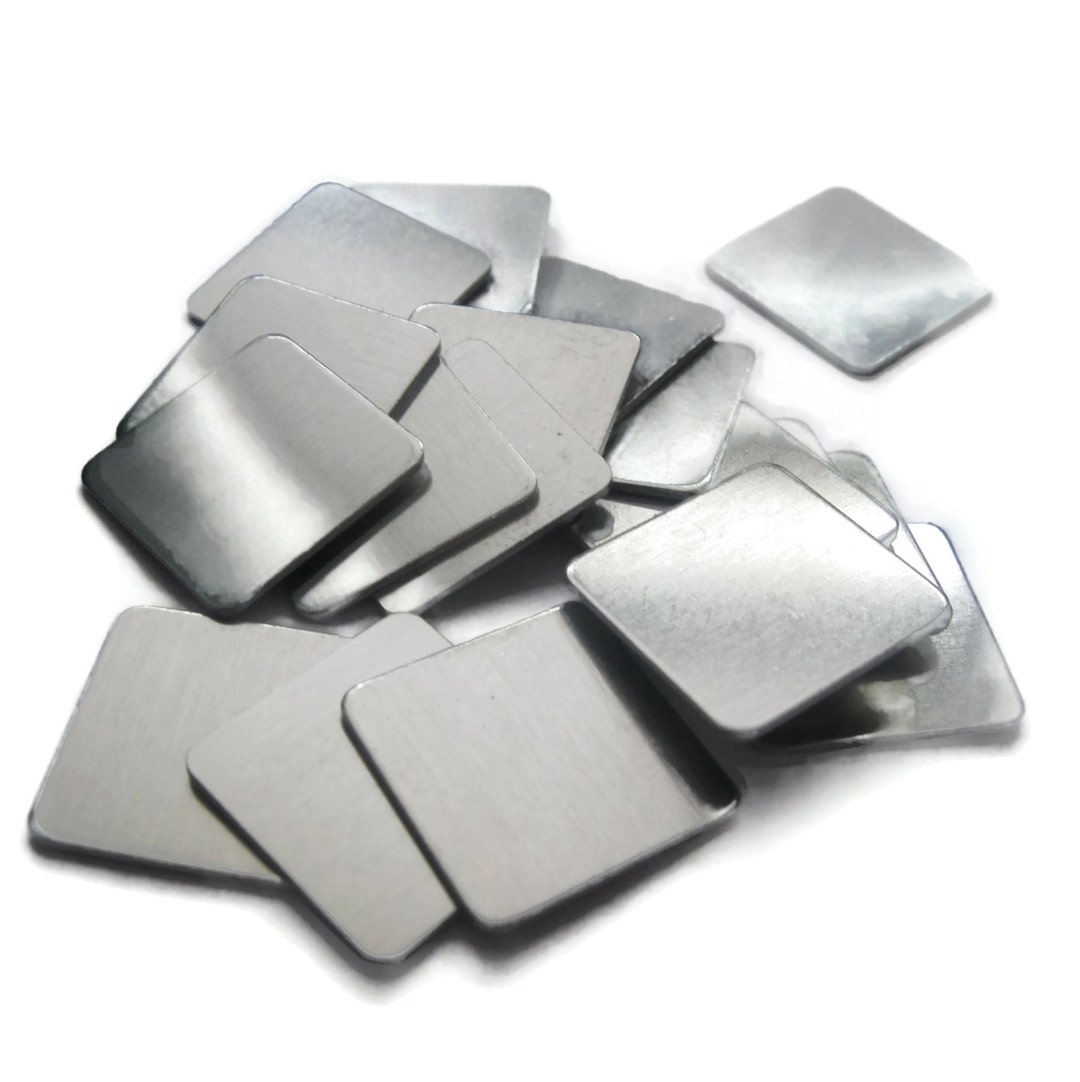 10 SMALL Square Aluminum Blank Tags 1 Inch - 14 Gauge - Slightly ...