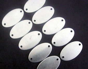 LARGE Oval Aluminum Blank Tag 2 Wide Double Hole Qty - Etsy