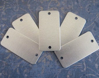 10 Aluminum Rectangle Stamping Blank Dog Tags Double Hole - Etsy