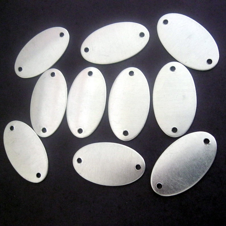 SMALL Oval aluminum blank tags 3/4 High x 1-3/8 | Etsy
