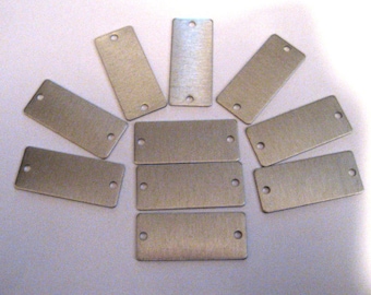 10 Aluminum Rectangle Stamping Blank Dog Tags Double Hole | Etsy