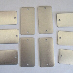 10 Aluminum Rectangle Stamping Blank Dog Tags Double Hole 1" X 2" - Etsy