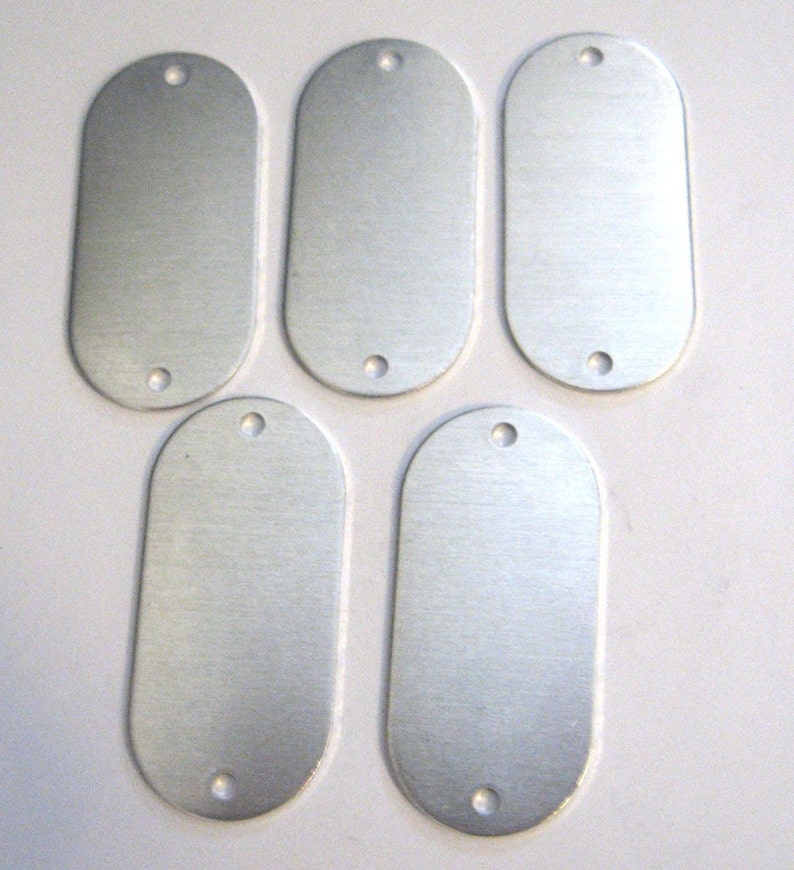 Large 1x2" Rounded Rectangle Aluminum Blank Tags Qty 25 Double Hole - Etsy