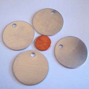 10 Large Round Blank Metal Engraving and Stamping Tag 1.5 Inches 1-1/2 ...