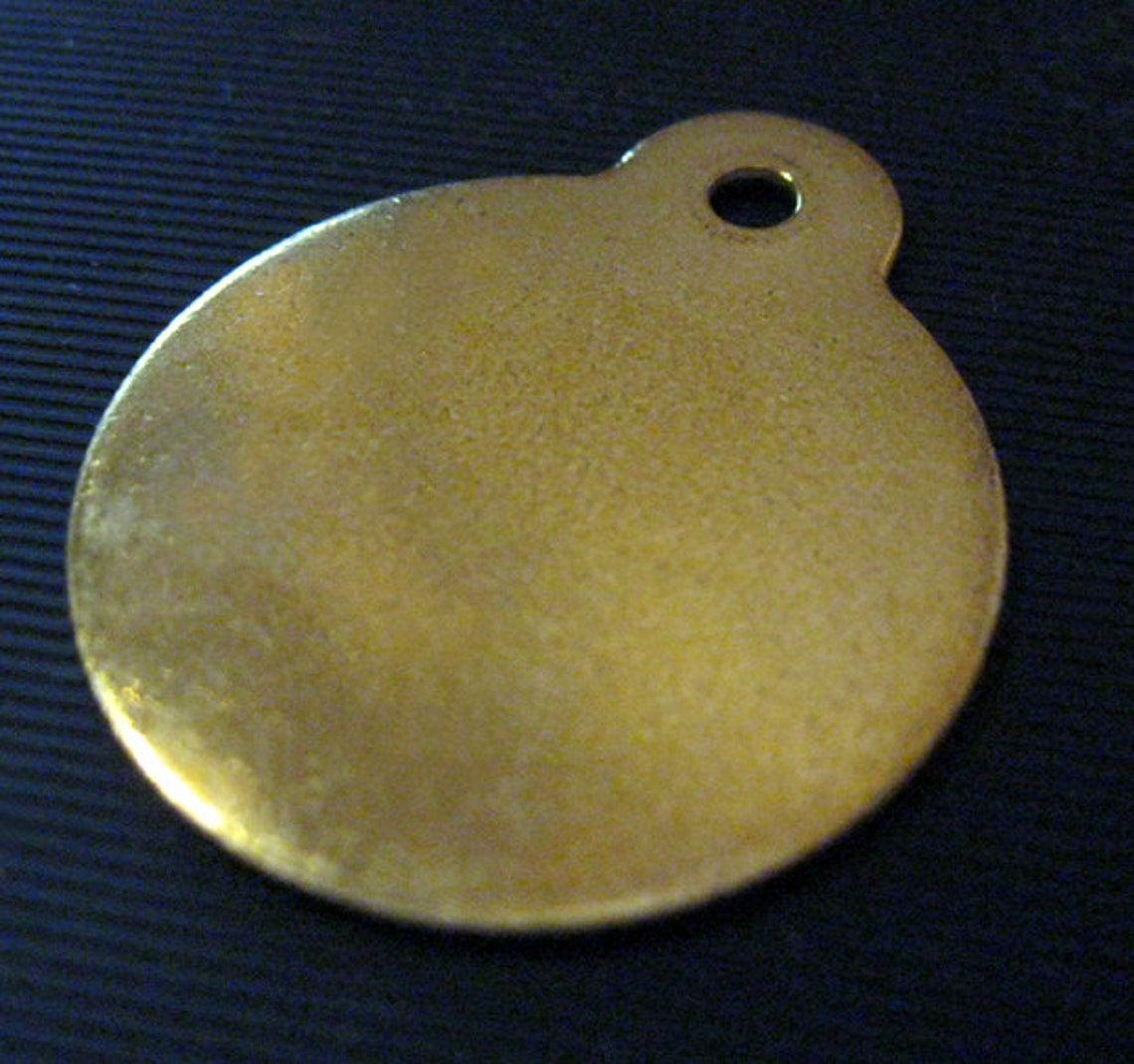 Blank BRASS Tags for Stamping ......round With Ear... 1 Inch | Etsy