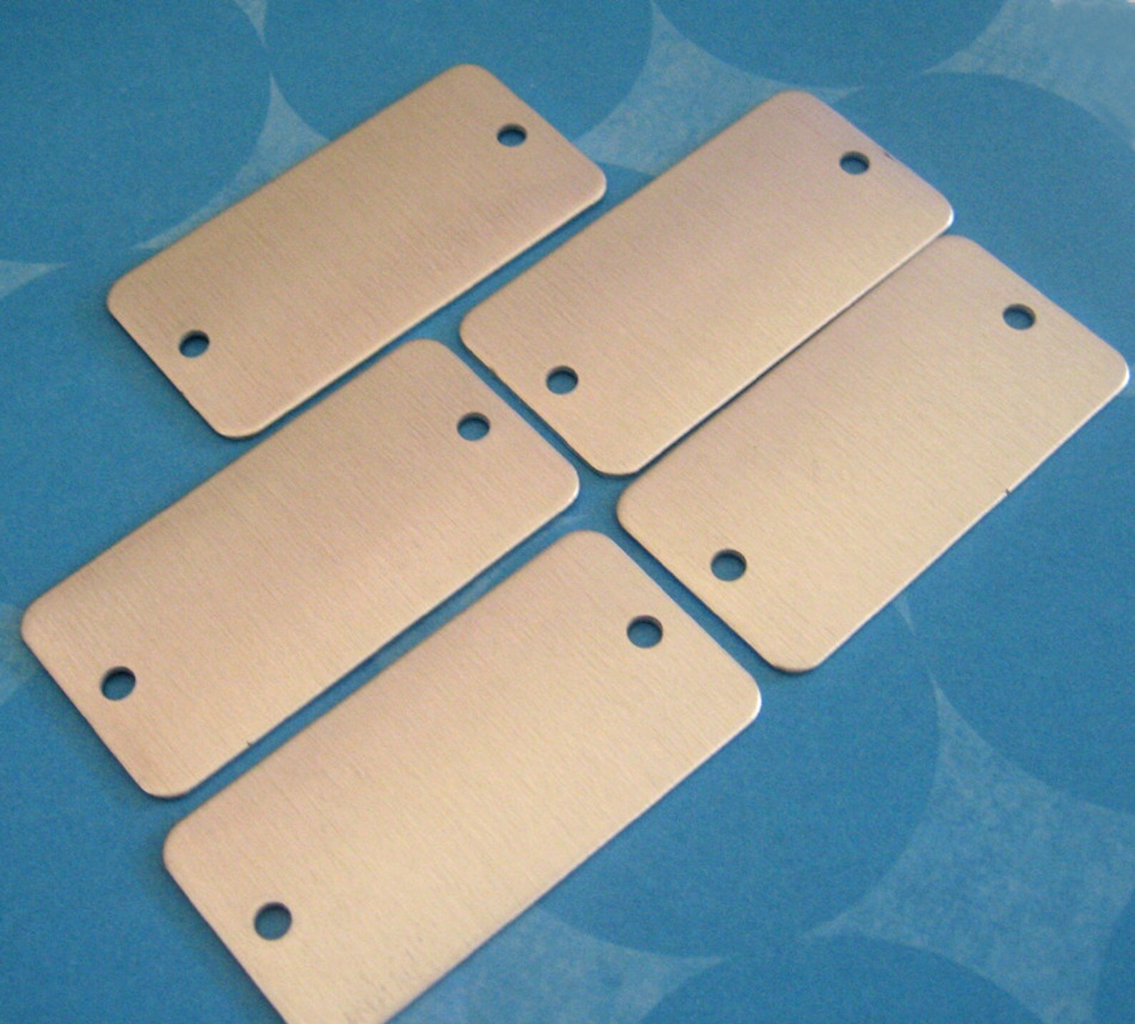 5 Aluminum Rectangle Stamping Blank Dog Tags Double Hole 1" X 2" - Etsy