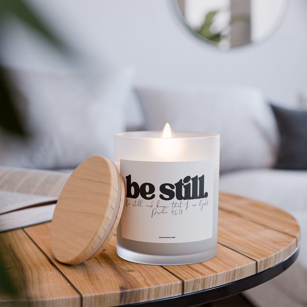 Christian Candle, Bible Verse Candle, Be Still Candle, Psalm 46:10 Gift ...
