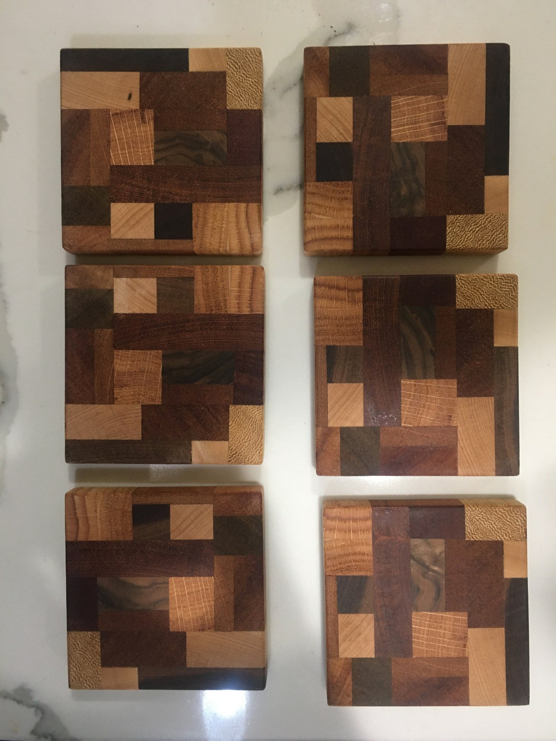 6 Exotic End Grain Coasters - Etsy